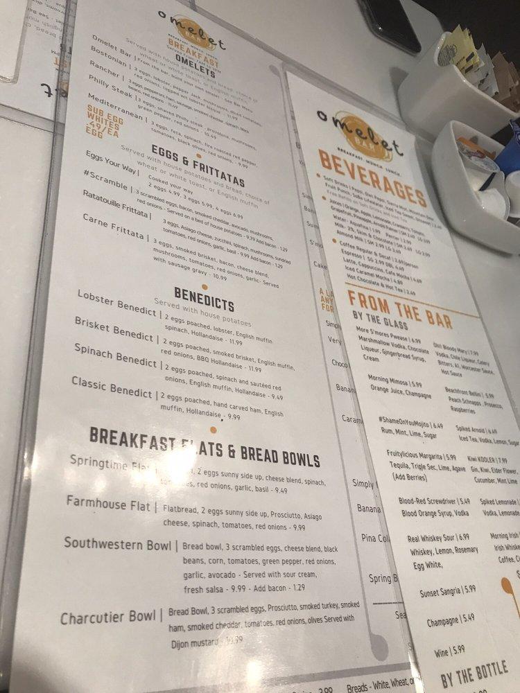 Menu at Omelet Bar, Orlando