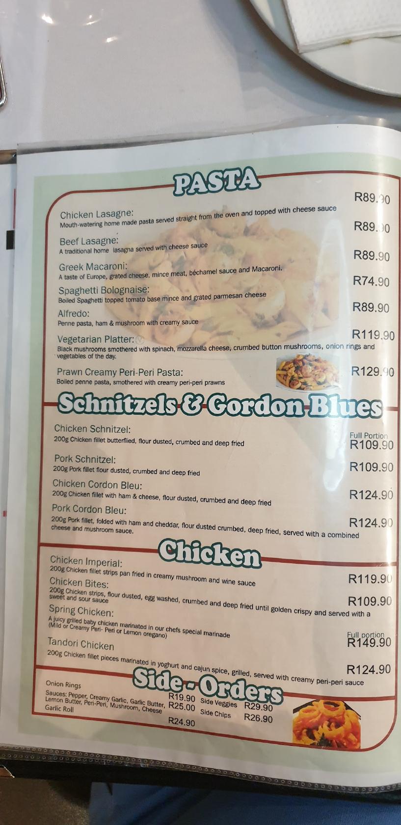 Menu at STEAKOUT GRILL restaurant, Rustenburg
