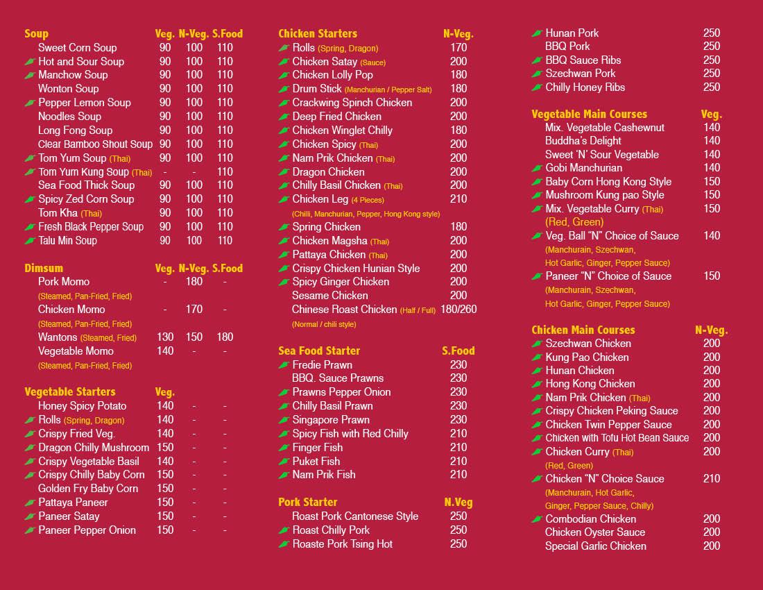 Menu at Delicacy Chinese & Thai Family Restaurant, Bengaluru, 313
