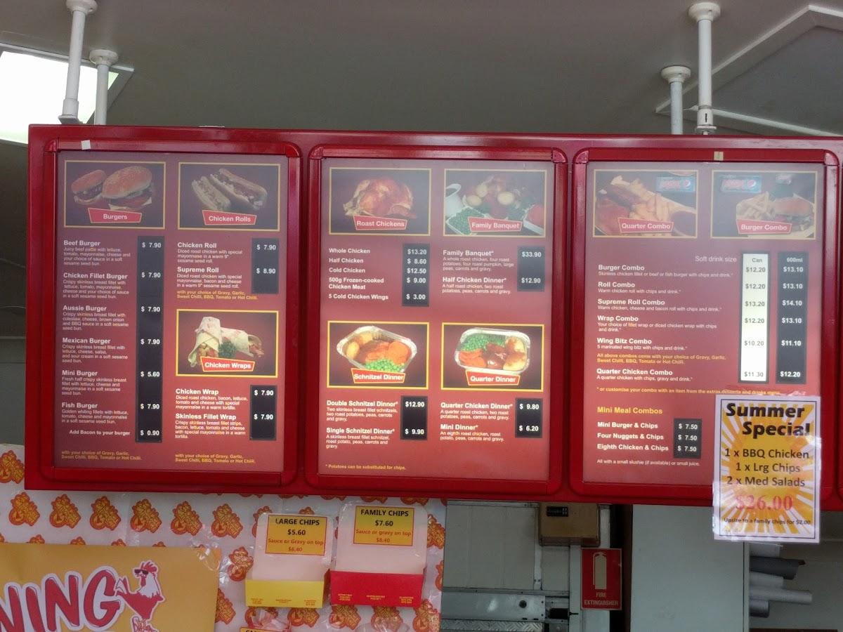 Menu at Golden Chicken fast food, Urangan, Boat Harbour Dr