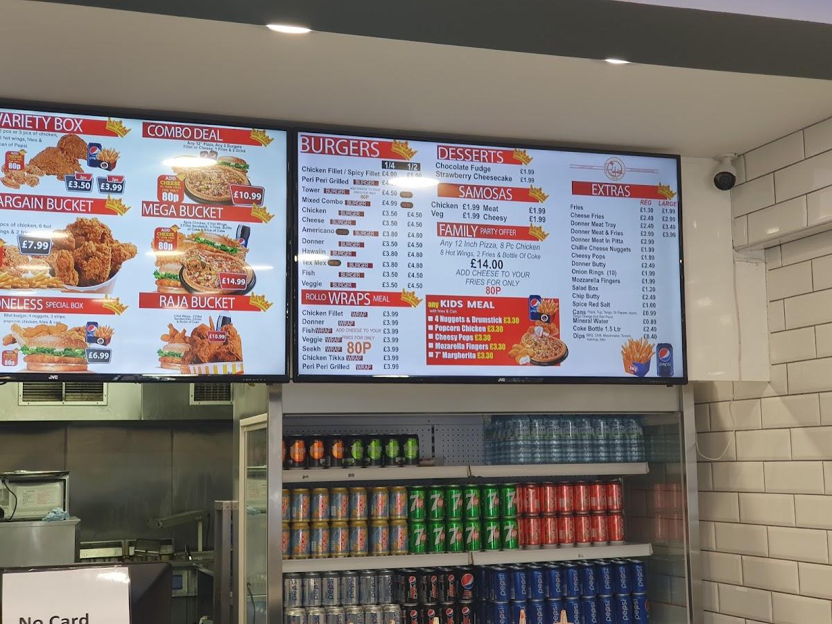 Menu at Rajas Original BD8 (Ingleby Road) fast food, Bradford, 2 Ingleby Rd