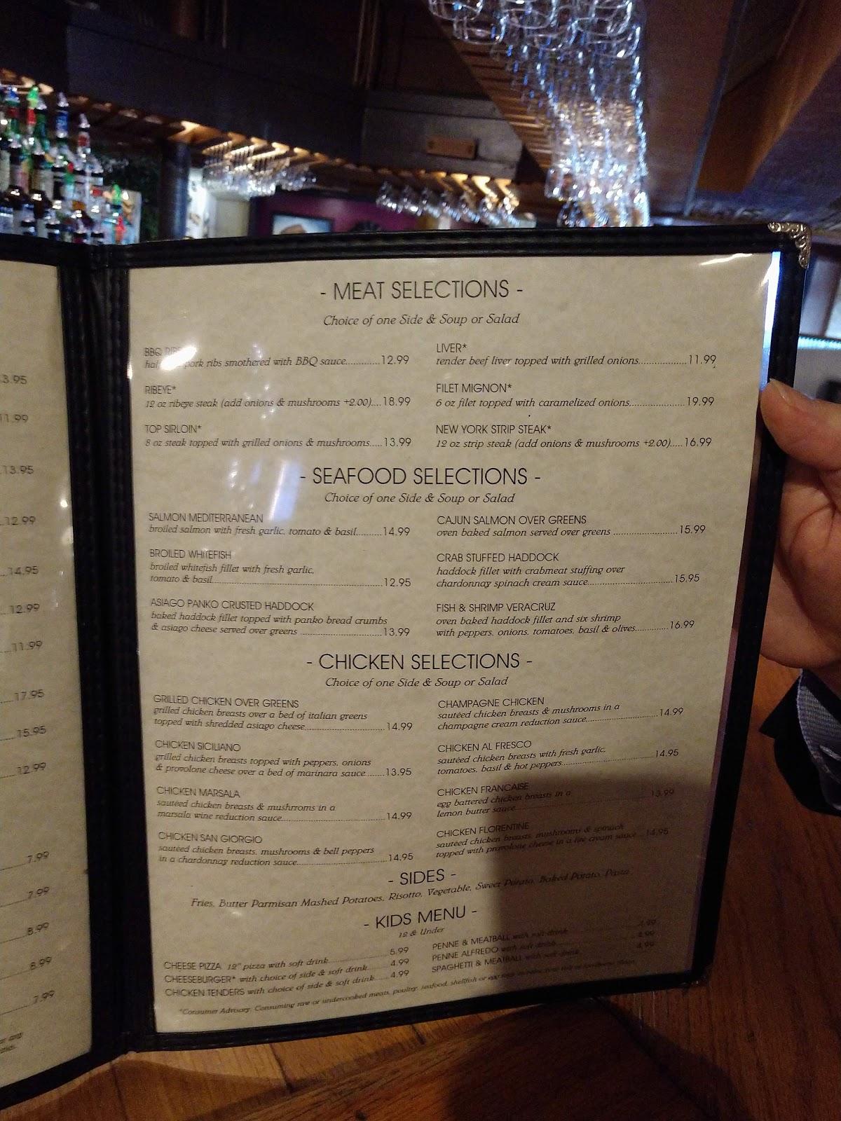 Menu at Giorgio's Ristorante restaurant, Niles