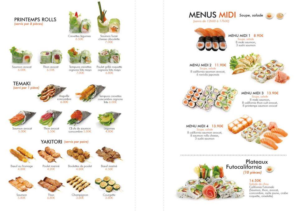 Menu au Maki King, Liège