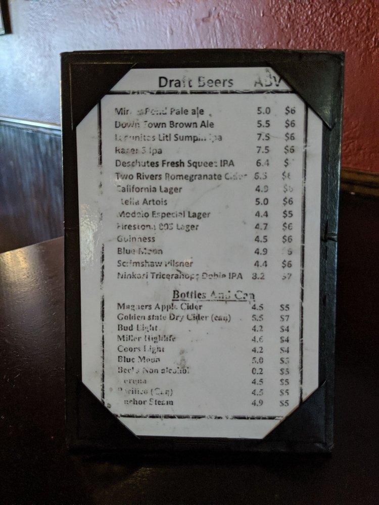 Menu at Scarlet Lounge pub & bar, San Francisco