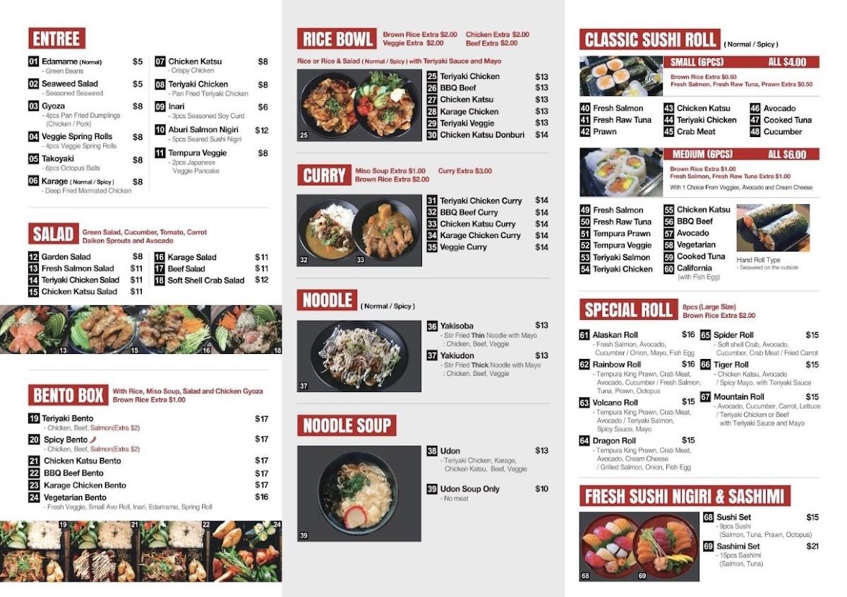 Menu at The Sushi 79 restaurant, Currimundi, Markets