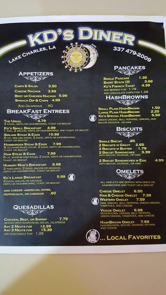 Menu at KD's Diner restaurant, Lake Charles