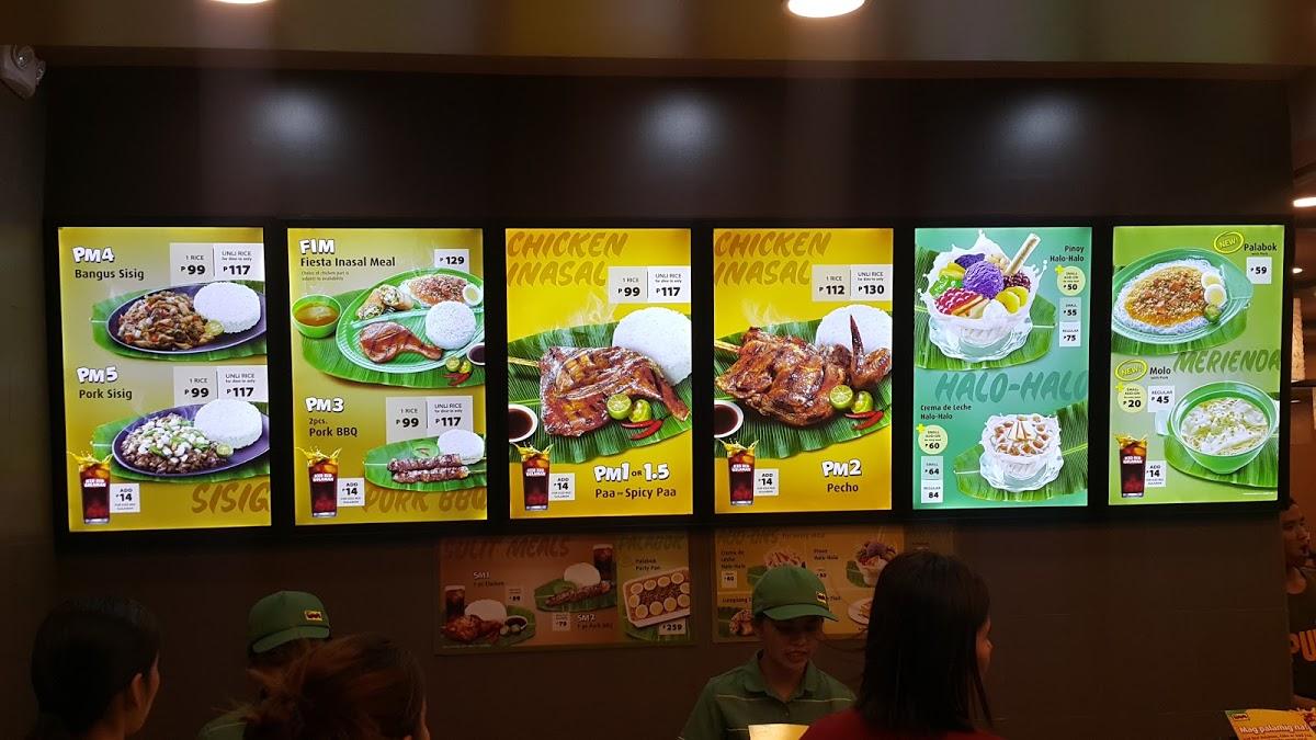 Menu at Mang Inasal restaurant, Cagayan de Oro, SM Center Ormos