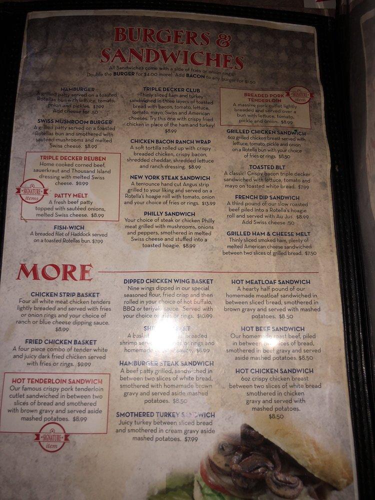 Menu at The Cabin Bar & Grill, Omaha