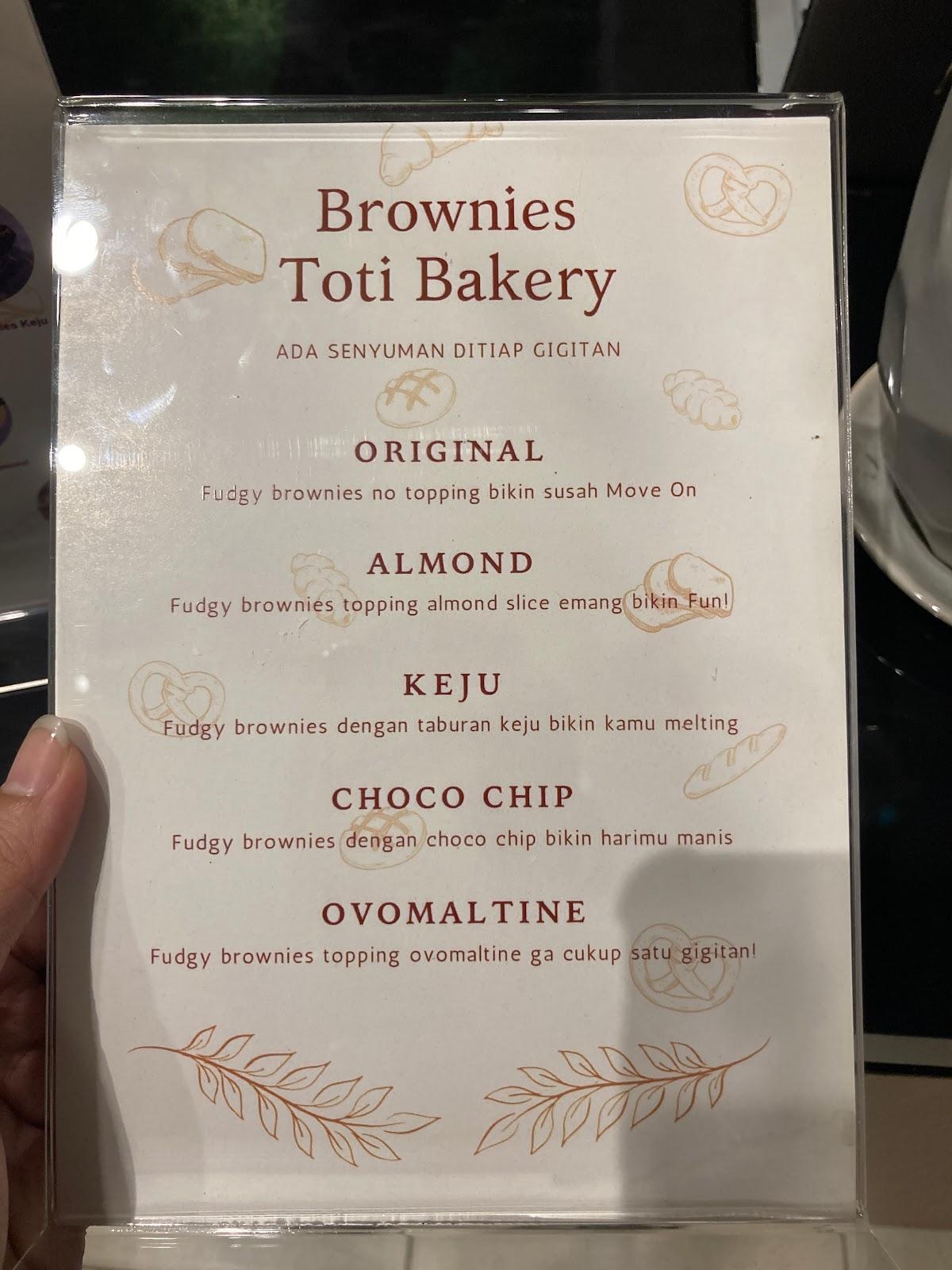 Menu at Toti Bakery, North Jakarta