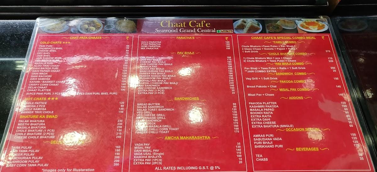 Menu at Chaat Cafe, Navi Mumbai, 22C9+GJ8