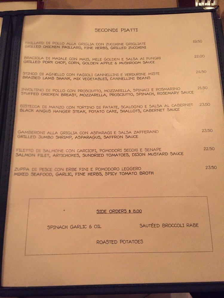 Menu at Da Andrea restaurant, New York City