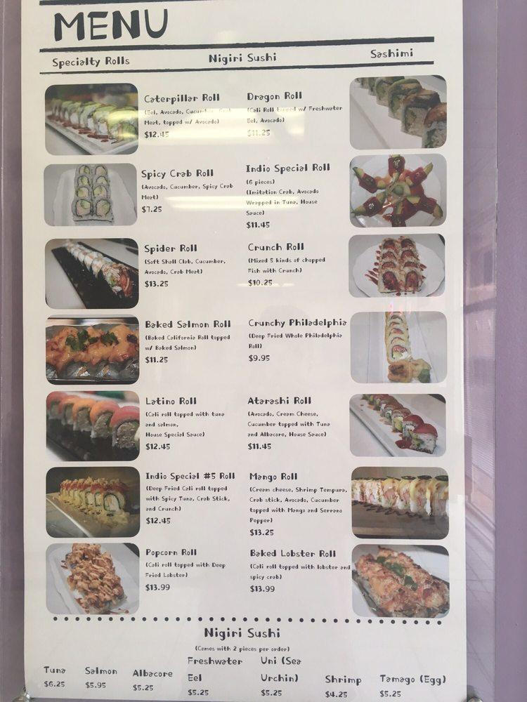 Carta del restaurante Sushi Bento, Indio
