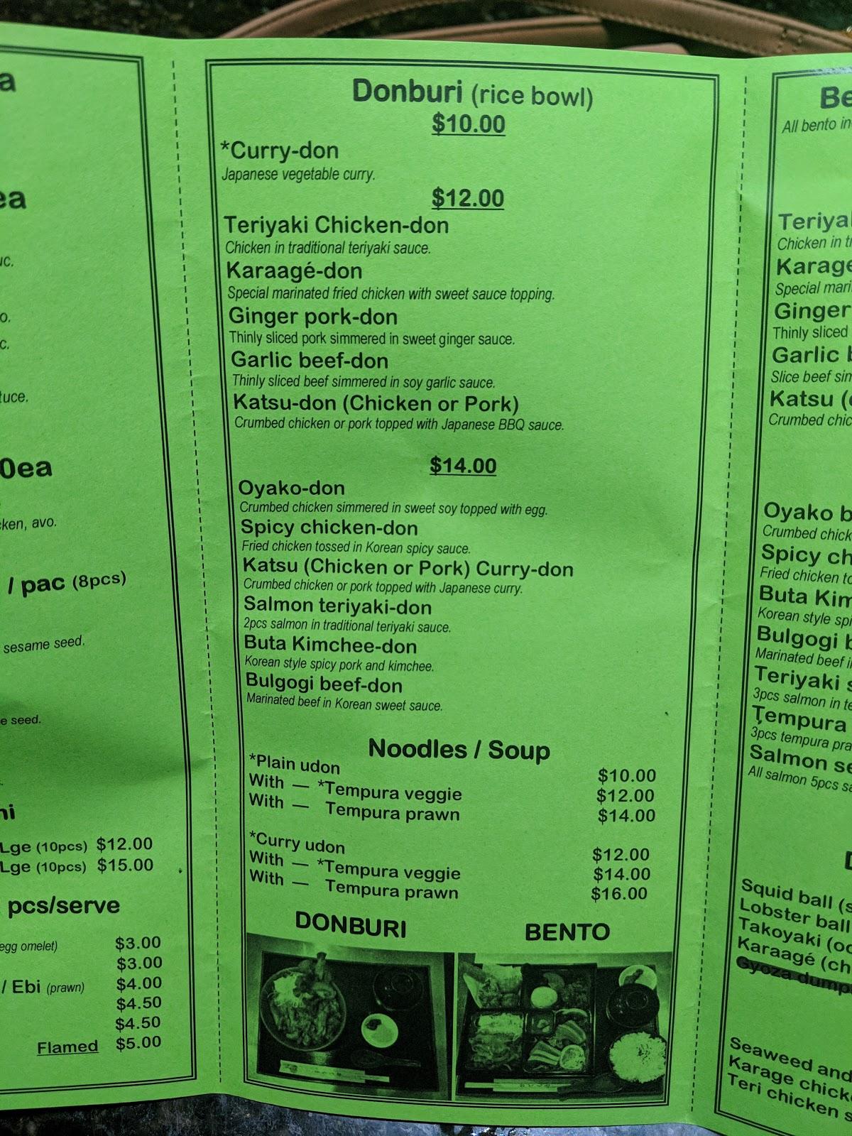 Menu at Sushi Boy & Coffee Girl restaurant, Bentley Park, 96 McLaughlin Rd