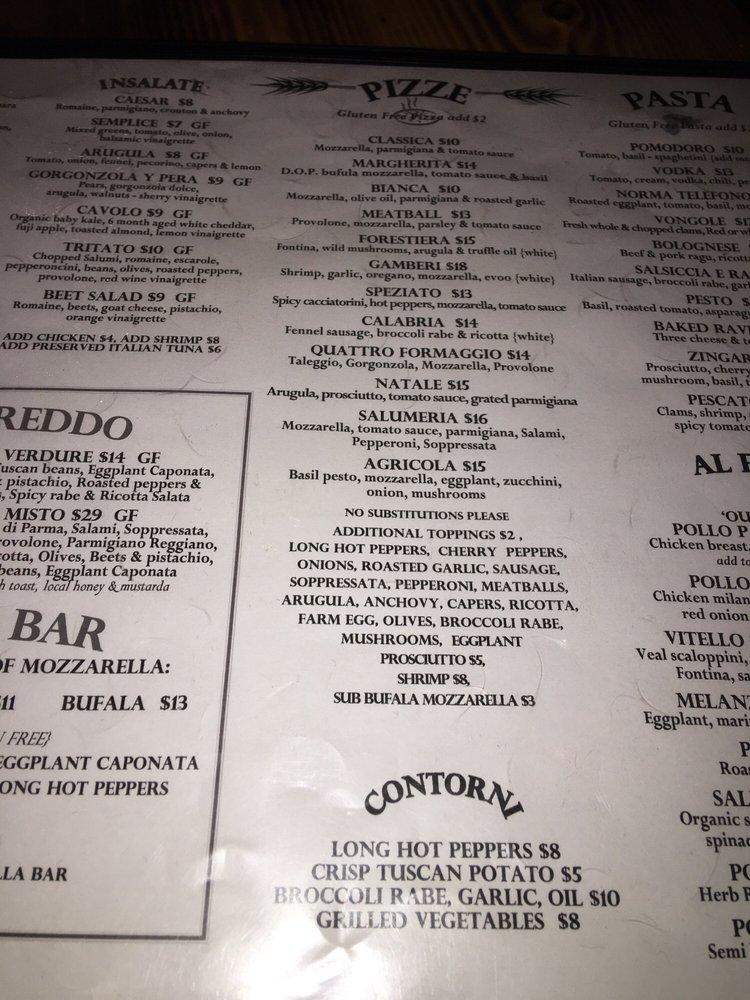 Menu at Tre Pizza Pasta Beer Garden pizzeria, Freehold