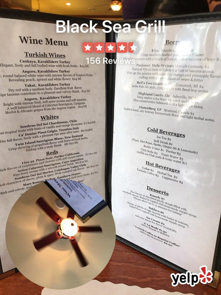 Menu at Black Sea Grill restaurant, Wilmington