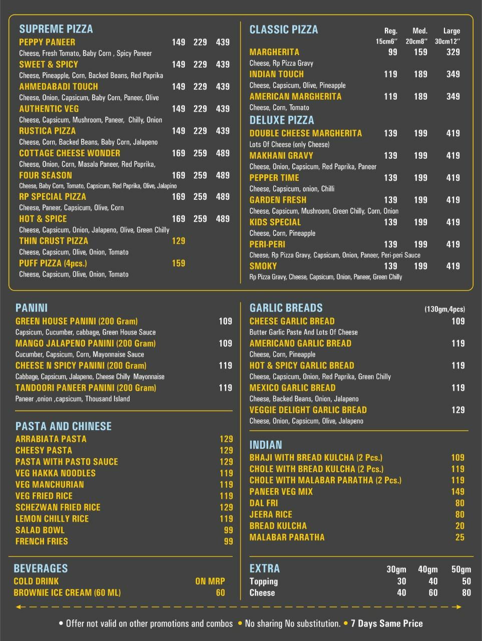 Menu at Real Paprika, Morbi