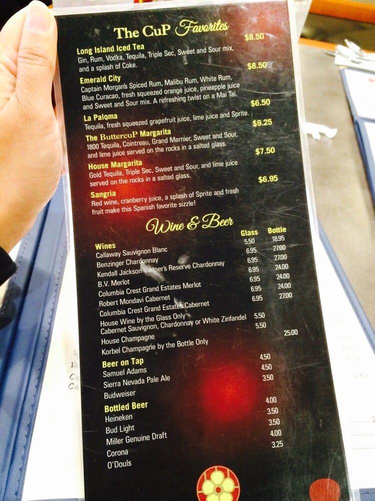 Menu at Buttercup restaurant, Oakland, Cotton St