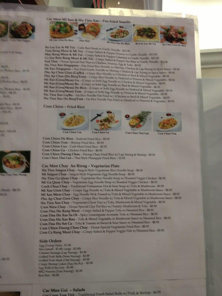 Menu at Saigon Kitchen restaurant, San Jose, Story Rd #1005