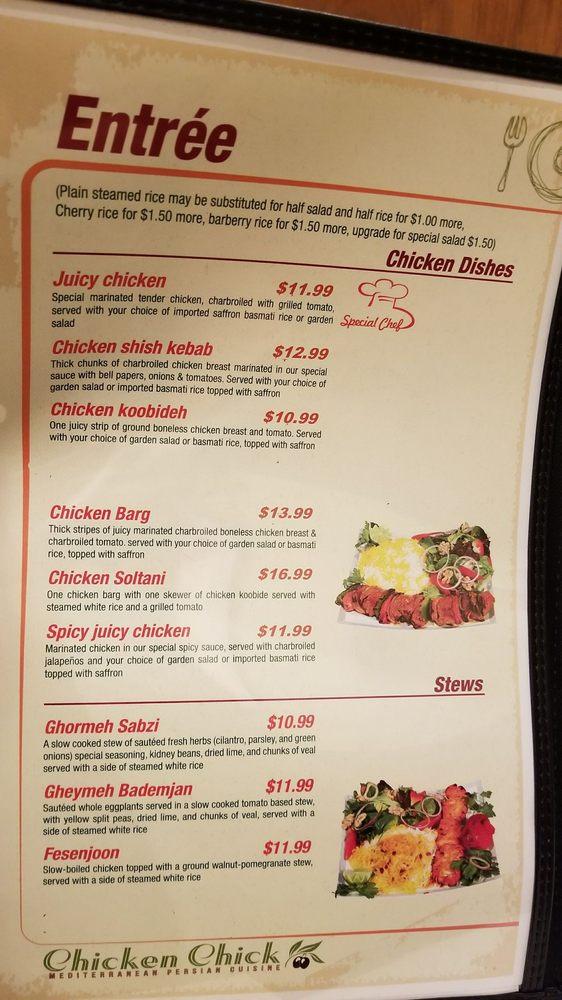 Menu at Chicken Chick restaurant, Torrance