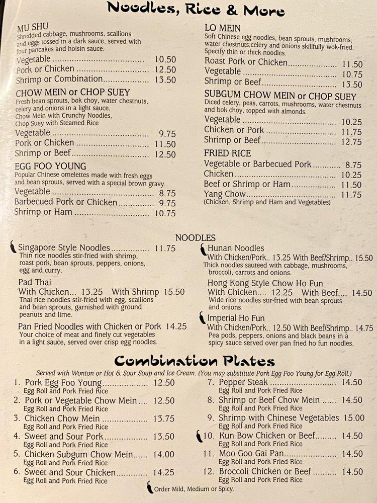 Menu at Imperial Wok Chinese Restaurant, Solon, Aurora Rd