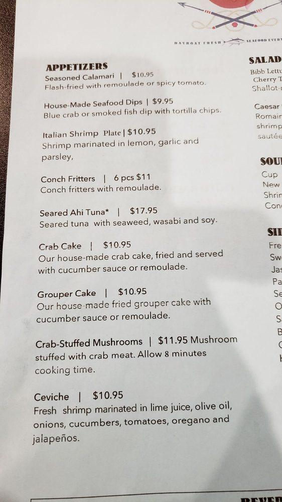 Menu at Lighthouse Seafood Market & Cafe, Lake Mary, 101 N Country Club Rd