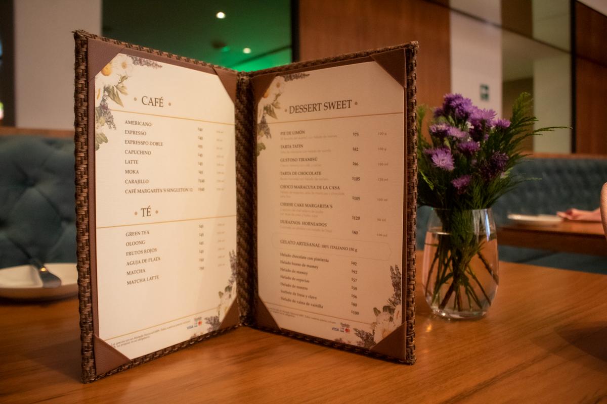Menu at Margaritas Kitchen Bar, Mexico City, Av. de la Paz 45