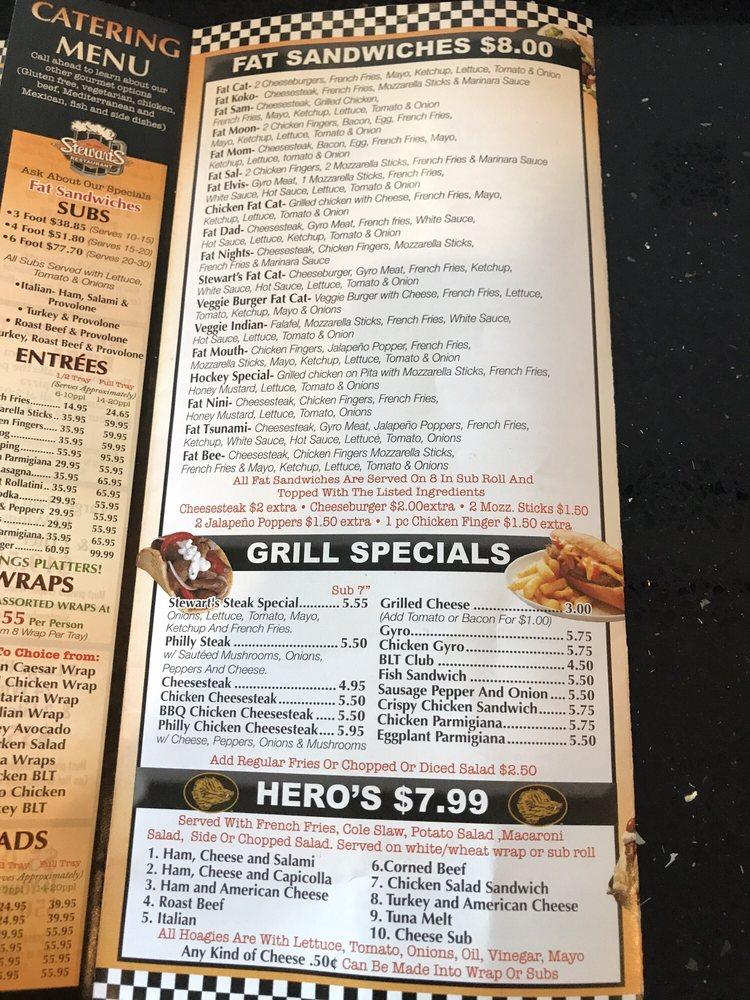 Menu at Stewart's Root Beer restaurant, East Brunswick