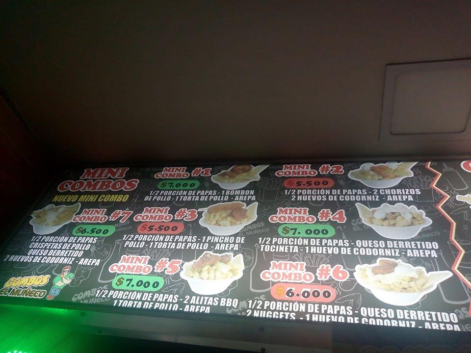 Carta del restaurante Combos El Muñeco La Estrella., La Estrella