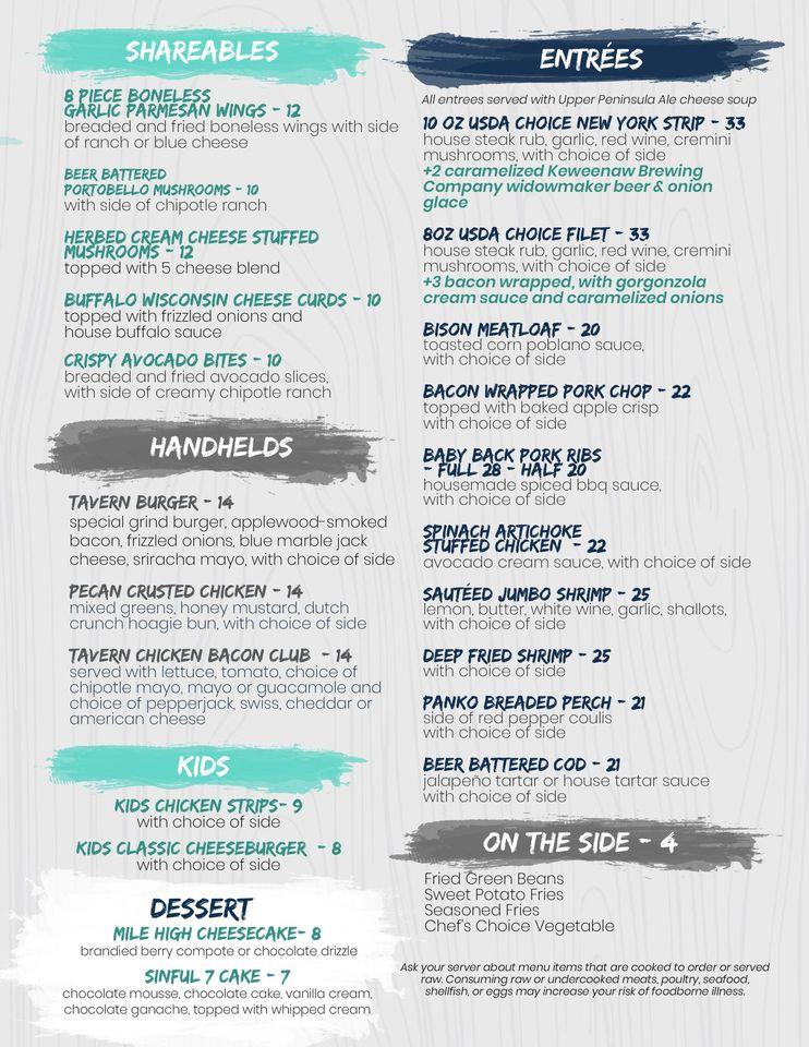 Menu at Freshwater Tavern steakhouse, Gladstone, P Rd