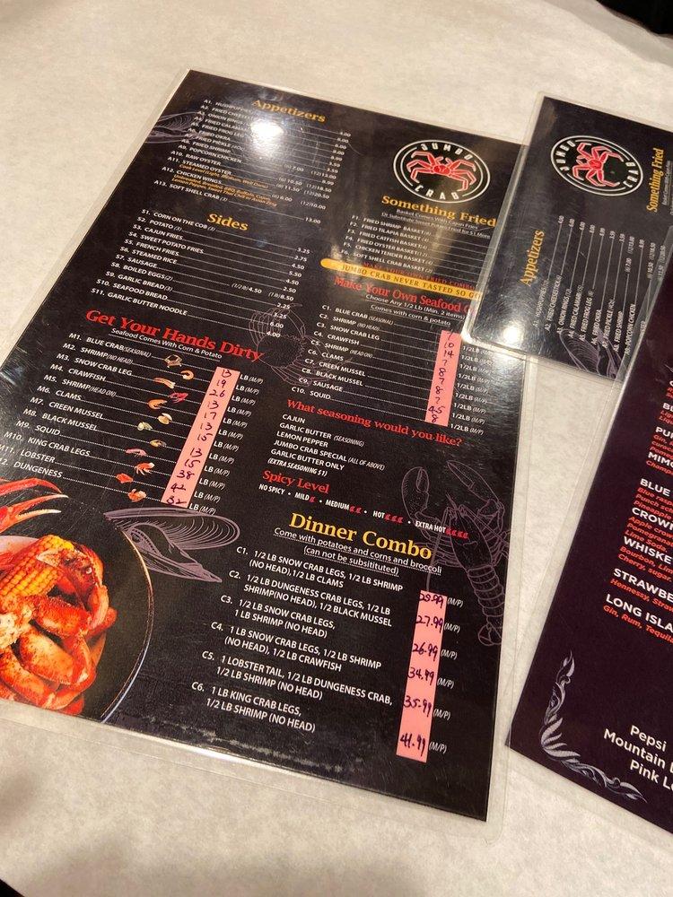 Menu at Jumbo Crab To Go pub & bar, Bolingbrook
