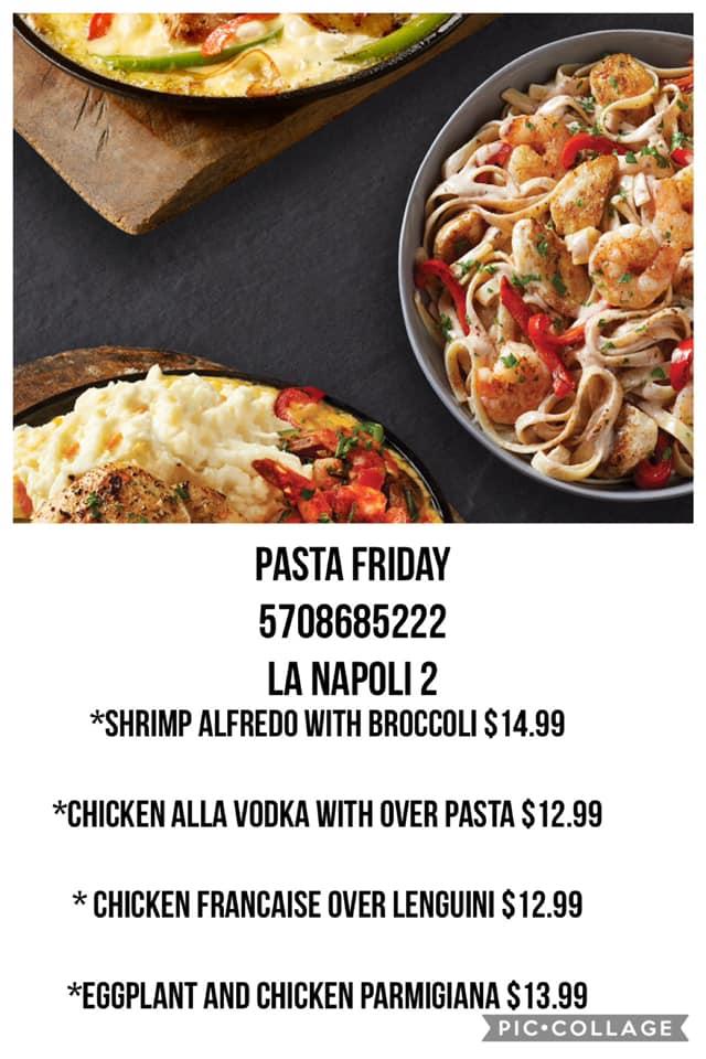 Menu at La Napoli II pizzeria, Wapwallopen