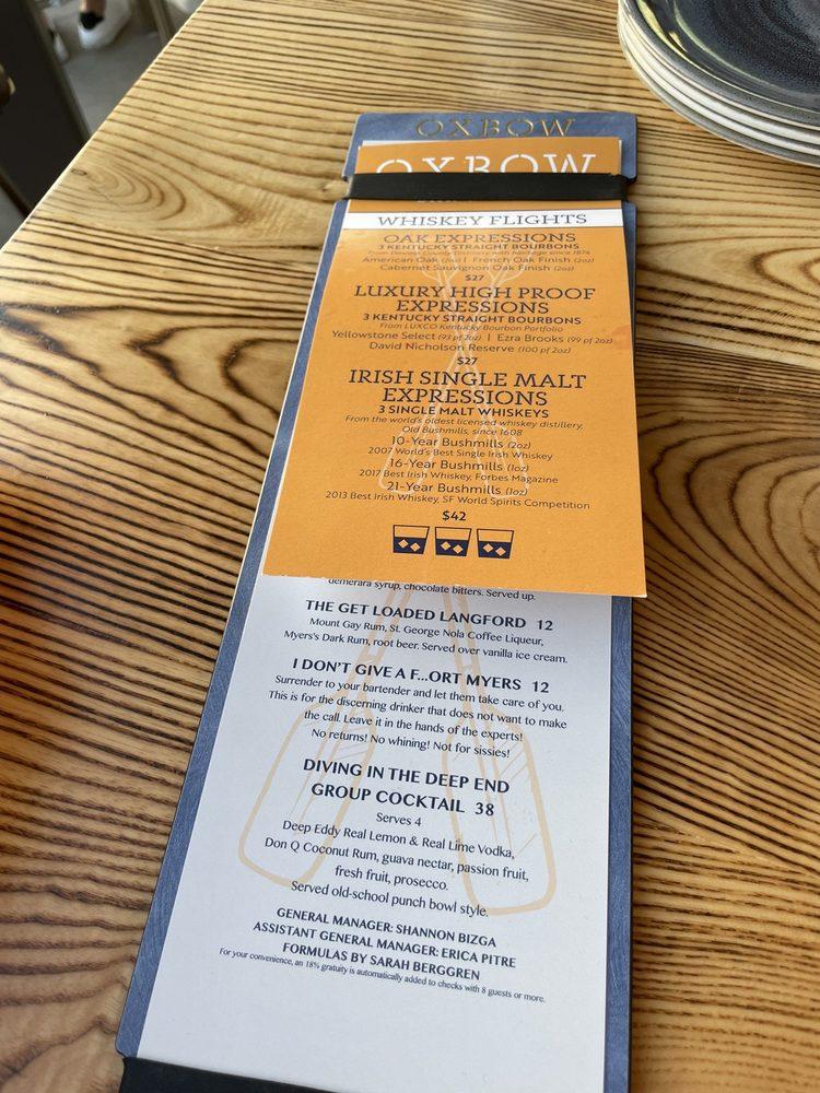 Carta de Oxbow Bar & Grill, Fort Myers, Hendry St