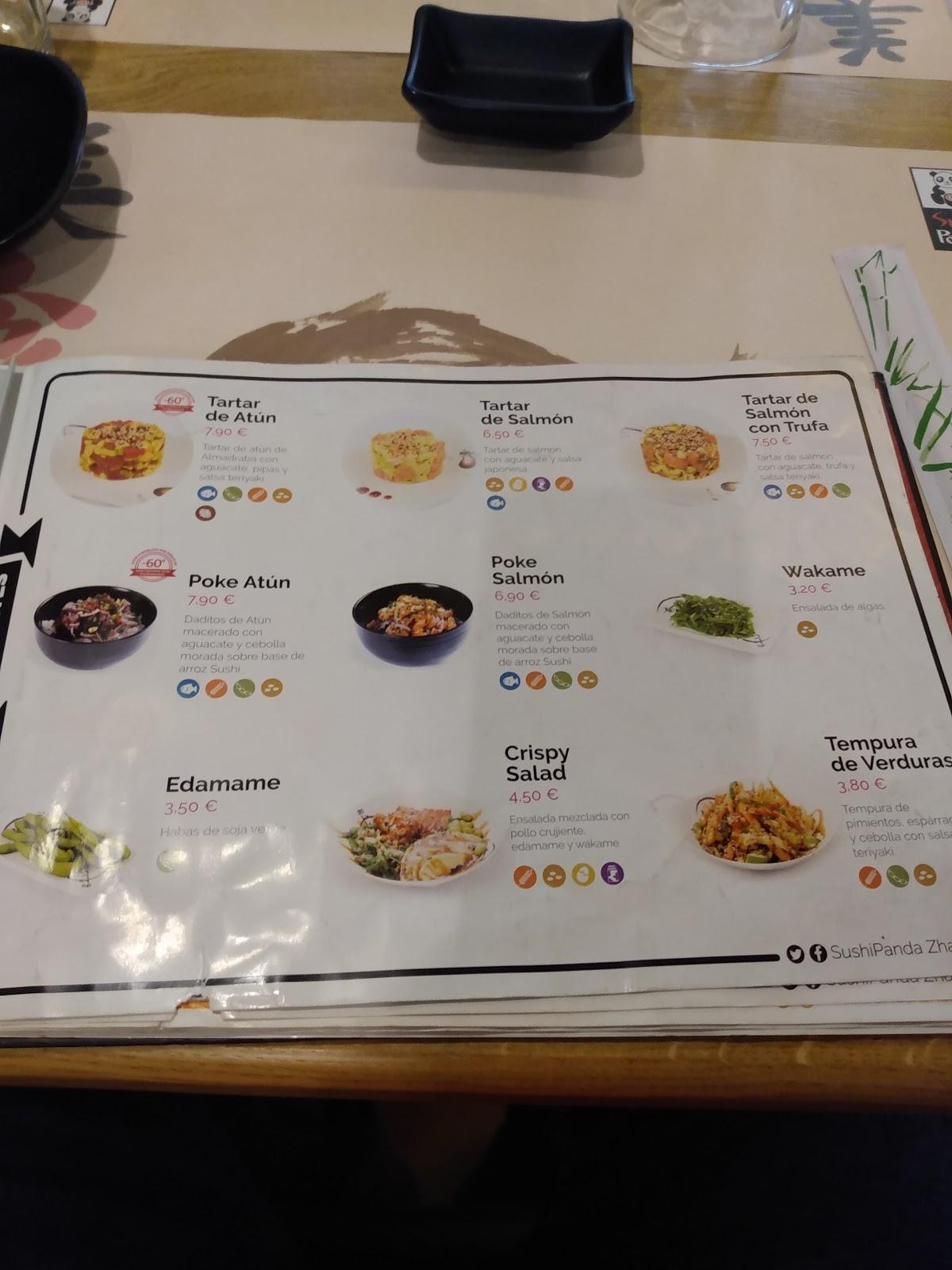 Menu at Sushi Panda Cadiz restaurant, Cádiz, Av. Cayetano del Toro