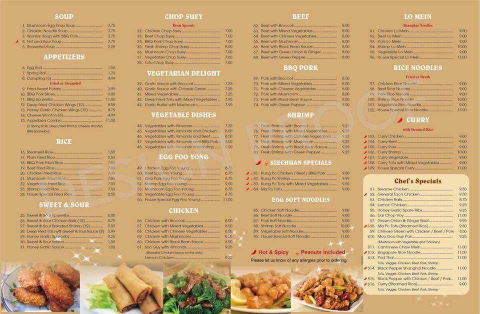 Menu at Canton Restaurant, Midhurst, Bayfield St