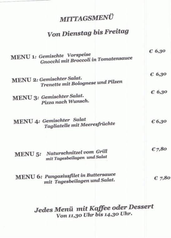 Menu at La Fattoria Ristorante & Pension restaurant, Dachau