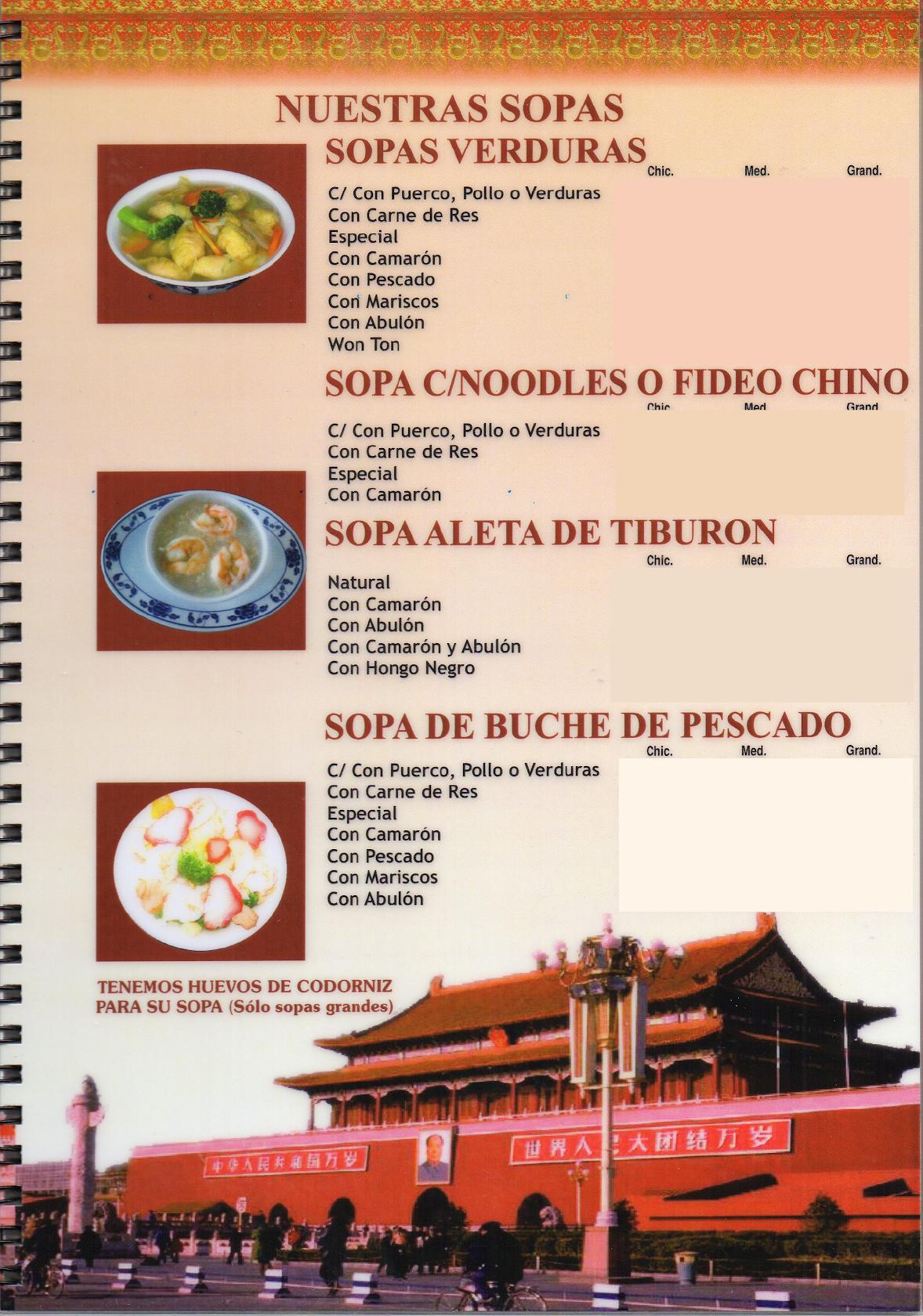 Carta del restaurante Long River, Culiacán Rosales, Calle ...