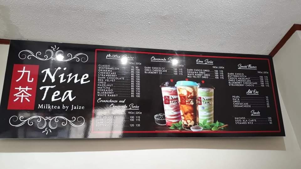 Menu at Nine Tea - Banilad cafe, Mandaue City
