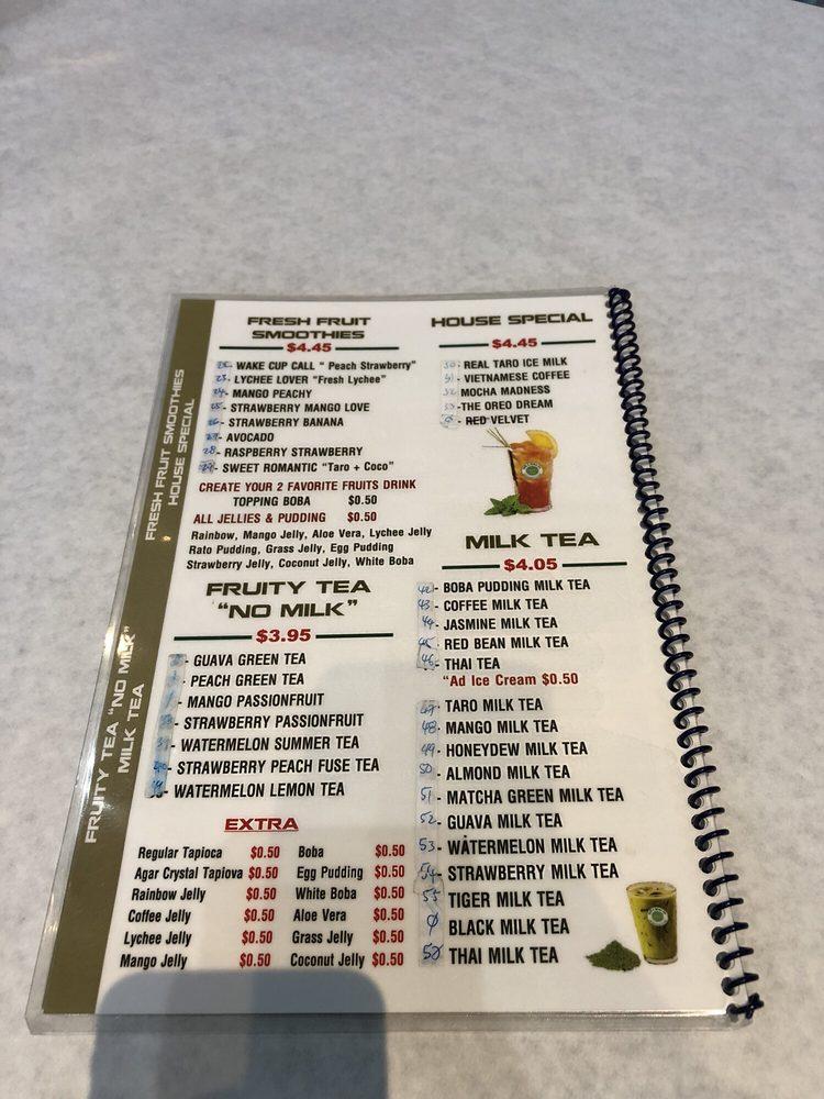 Menu at Tasty 160 Pho & Boba Tea pub & bar, Midland