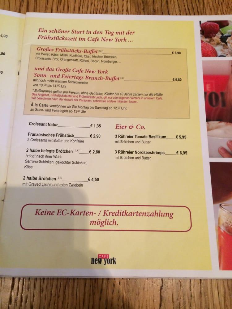 Speisekarte von Cafe New York, Hilden