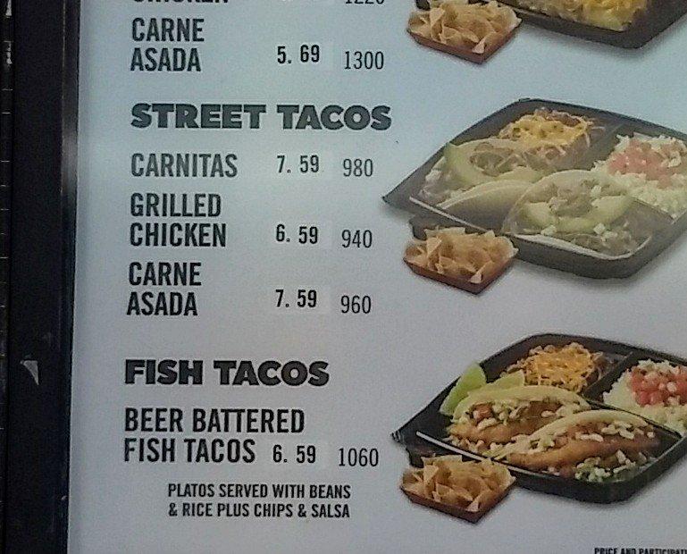 Menu at Del Taco restaurant, St. George, N Bluff St Bldg. 500