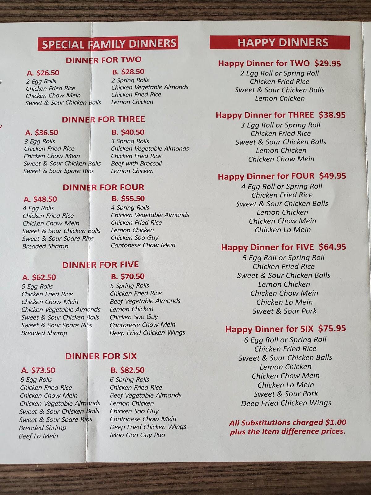 Menu at Heng’s Chinese Restaurant, Petrolia