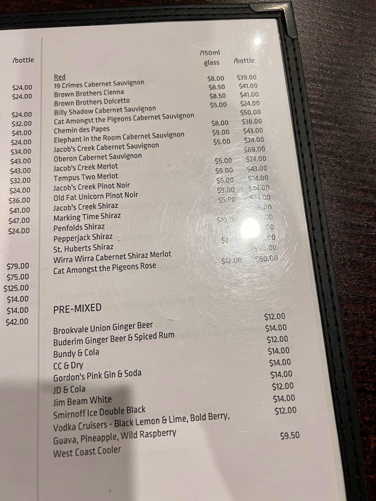 Menu at Shamali’s Cafe & Restaurant, Emerald