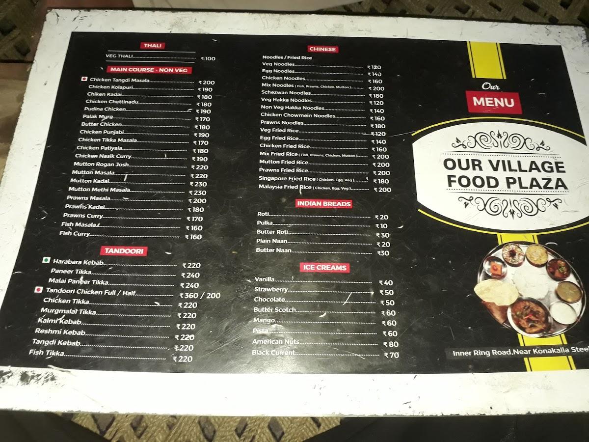Menu at OUR VILLAGE FOOD PLAZA, Vijayawada