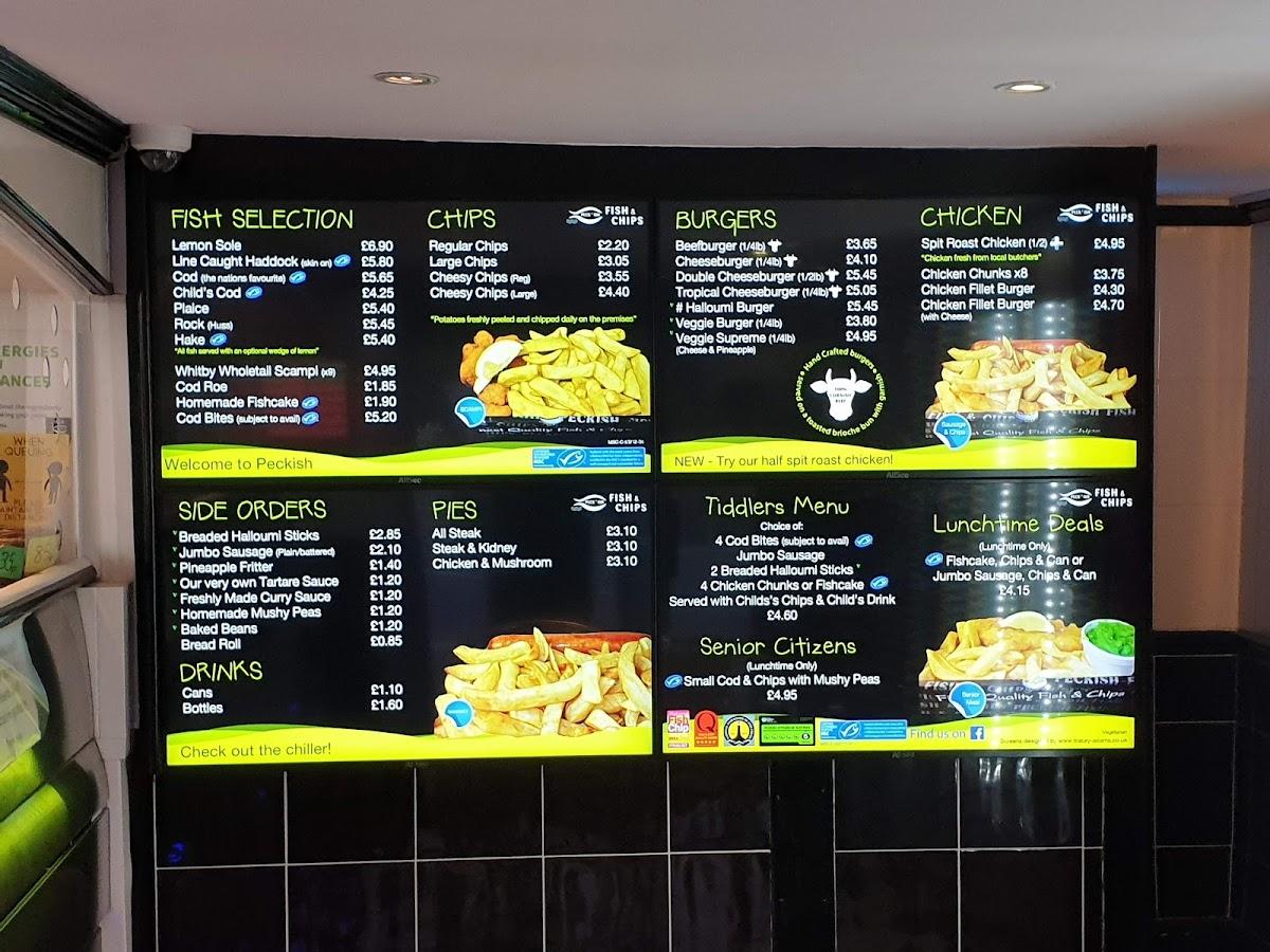 Menu at Peckish Fish and Chips fast food, Camelford