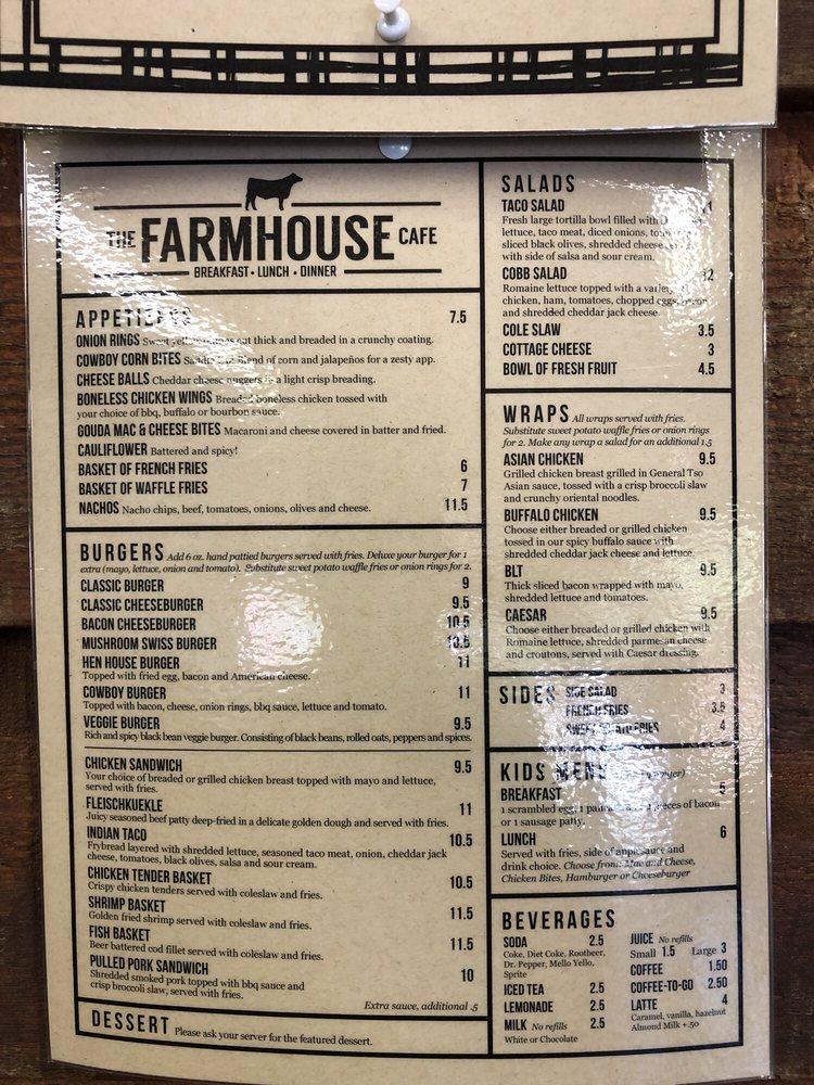Menu at Farmhouse Cafe, Medora