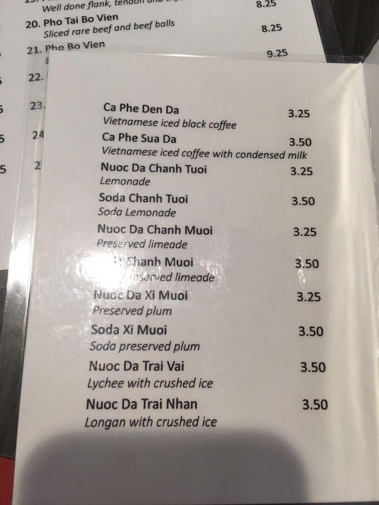 Menu at Song Huong Vietnamese Restaurant, Calgary, 19 St NE #8