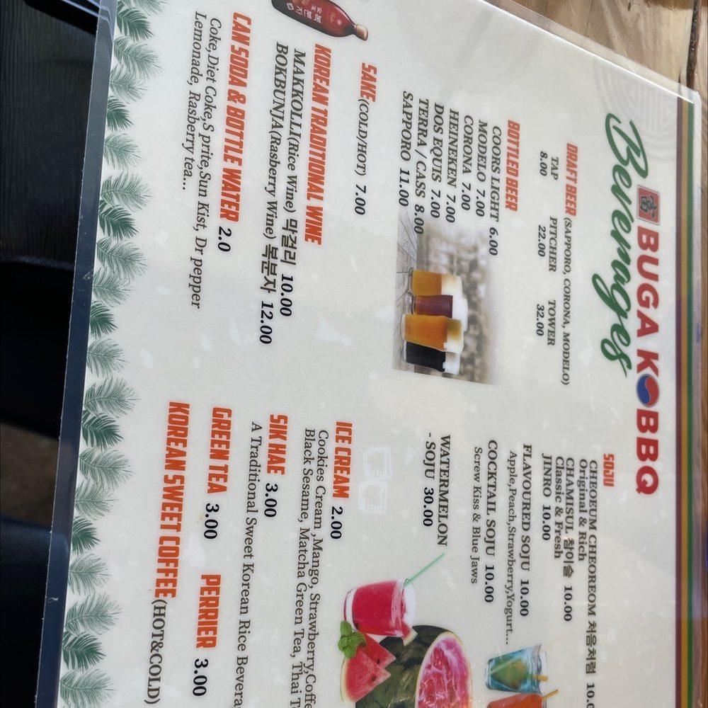 Menu at BUGA Korean BBQ, Rowland Heights