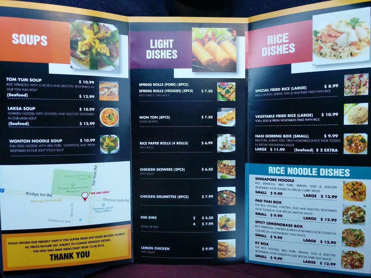 Doreen Noodle Bar in Doreen - Restaurant menu and reviews