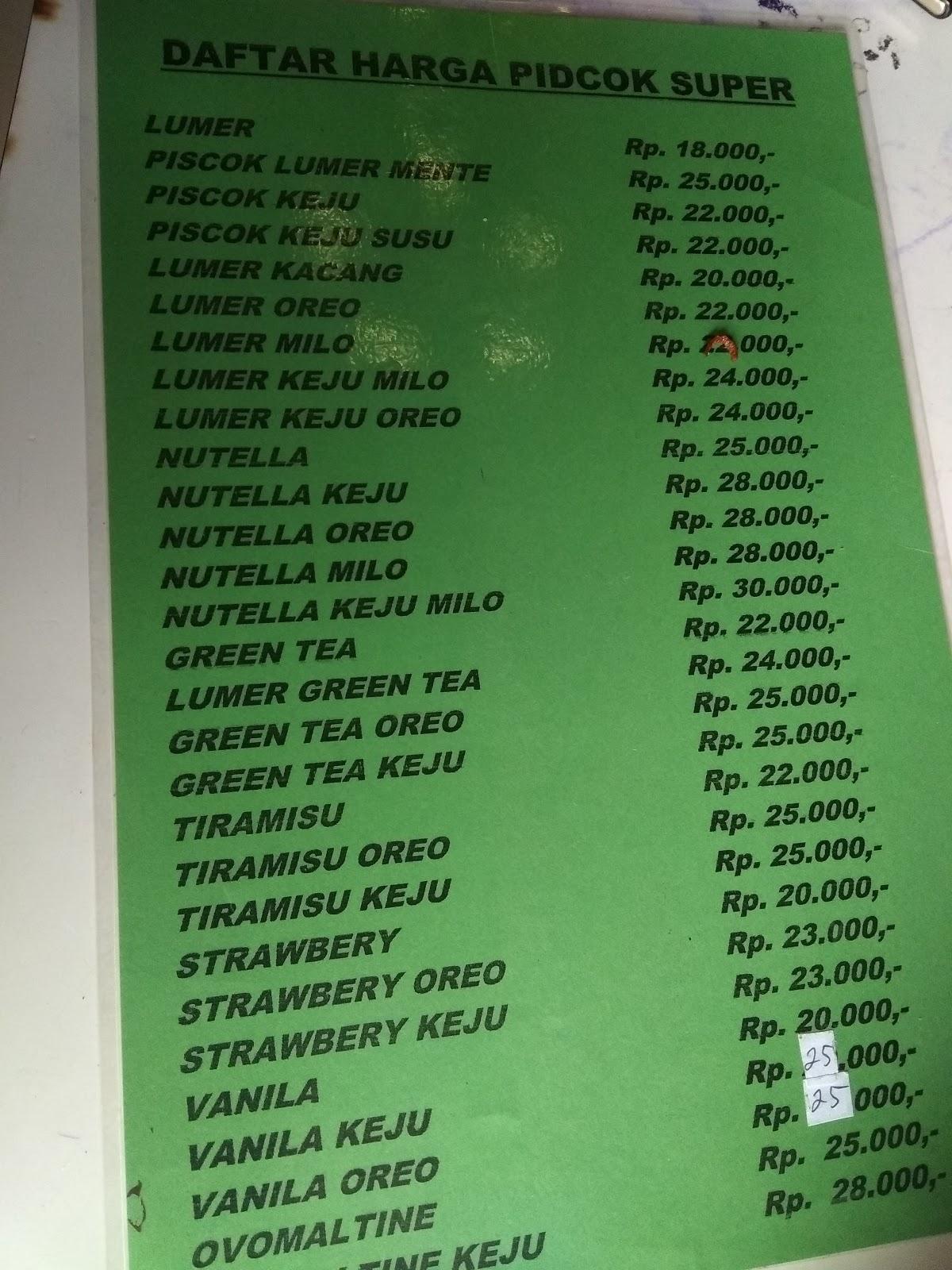 Carta del restaurante Piscok super, Macasar