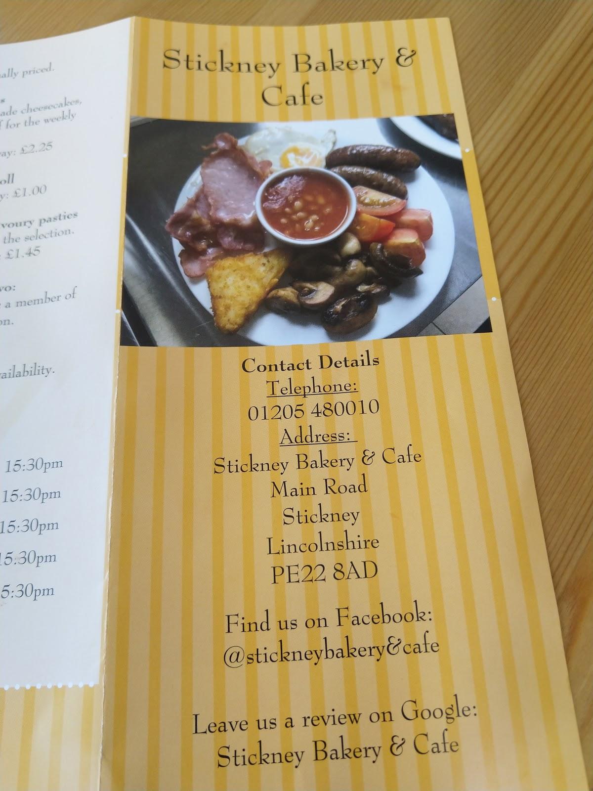Menu at Stickney Bakery & Cafe, Stickney